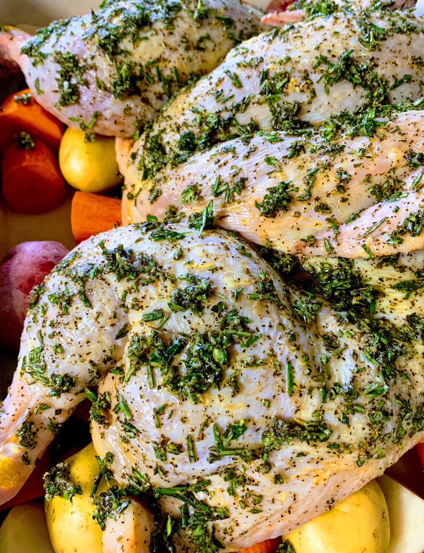 Herb Crusted Roast Chicken And Root Vegetables Burned At The Steak herb-crusted-roast-chicken-and-root-vegetables-burned-at-the-steak